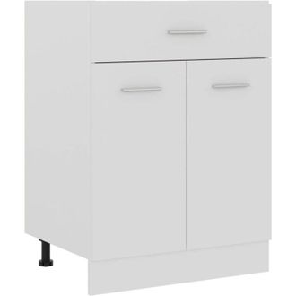 vidaXL Vidaxl - Armoire de plancher &agrave; tiroir Blanc 60x46x81,5cm Bois ing&eacute;nierie