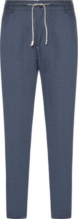 Eleventy Homme, Pantalons, Bleu, Taille: W31 Pantalon en lin &agrave; cordon de serrage