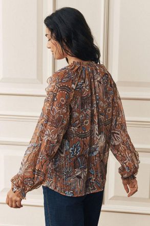 Laura Ashley Chiffonbluse Laura Ashley Chiffonbluse mit Glitzer und R&uuml;schen (1-tlg)