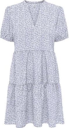 Only Onlnova Life Vis S/S Thea Dress AOP, Bleu Marine, XL Femmes