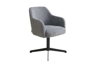 Sch&ouml;ner Wohnen Kollektion Stuhl MARLOY/Webstoff Bezug in grau, Gestell in schwarz / 360&deg; drehbar mit R&uuml;ckholfunktion & Taschenfederkern/Esszimmersessel/Polsterstuhl/B 59, H 86,