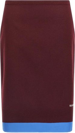 Miu Miu Midirock mit Logo-Stickerei - Rot