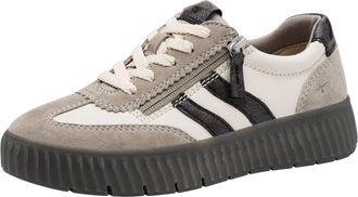 Tamaris Comfort Damen Sneaker flach mit Rei&szlig;verschluss Freizeit, Grau (Lt Grey), 37 EU
