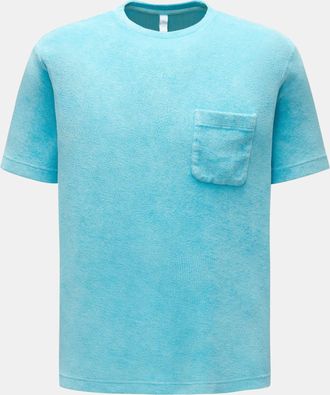 04651/ Herren - Frottee Rundhals-T-Shirt Terry Tee türkis