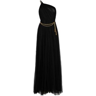 Elisabetta Franchi Femme, Robes, Noir, Taille: 40 FR Robe du Soir Une &Eacute;paule