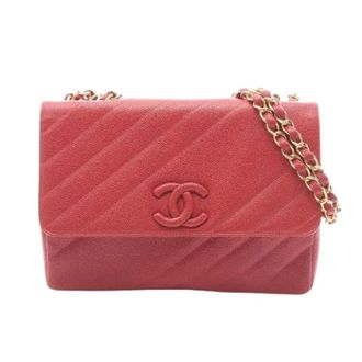 Chanel Pre-owned Bias Stitch Grained Calf Schultertasche - - Pre-owned - Damen - Rot - ONE SIZE