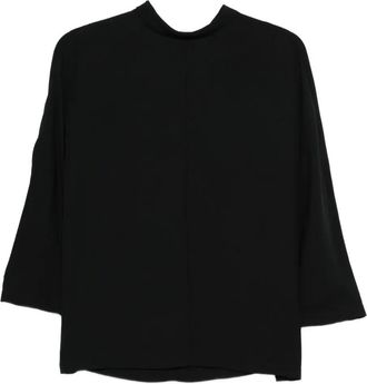 Aspesi Bluse mit Schleifenkragen - Schwarz