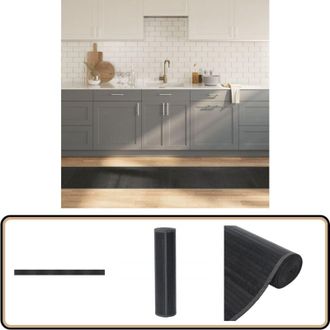 vidaXL Vidaxl - Tapis rectangulaire gris 60x1000 cm bambou - Tapis En Bambou - Tapis Design - Tapis Gris - Tapis Salon - Tapis Chambre