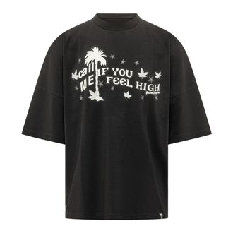 Palm Angels Homme, Tops, Noir, Taille: XS Feel High Over Tee