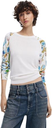 Desigual Damen 25SWJF31 Sweatshirt, White, XL