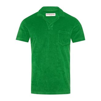 Orlebar Brown Coastal Green Towelling Polo Shirt - - Tops - Herren - Gr&uuml;n - S