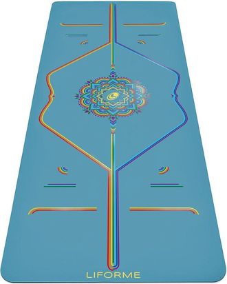 Liforme Liforme Bedruckte Yogamatten-Kollektion - patentiertes Ausrichtungssystem, rutschfest, umweltfreundlich, biologisch abbaubar, schweißbeständig, lang, 