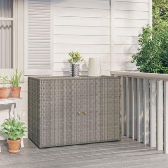 vidaXL Armoire de rangement jardin Gris 100x55,5x80 cm R&eacute;sine tress&eacute;e Vidaxl
