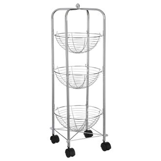 Secret de Gourmet Obstkorb mit 3 Ablagen aus verchromtem Metall