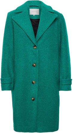 Kaffe Anne Long Coat - - Coats - Damen - Gr&uuml;n - XL