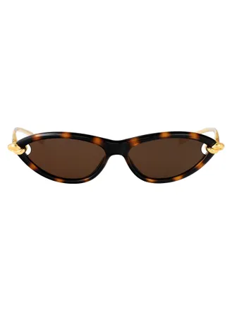 Bottega Veneta BV1390S Cat-Eye Tortoiseshell Sunglasses - Brown