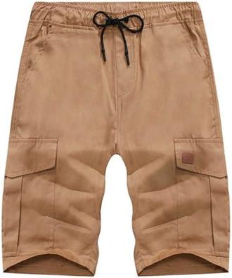Generic Short court pour homme avec pantalon de loisirs uni pour lentra&icirc;nement et le jogging, kaki, XXL