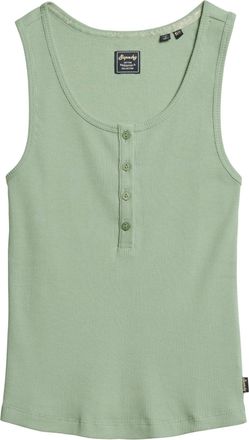 Superdry Damen Athletic Essentials Button-down-Tanktop Helles Jadegrün 10-12