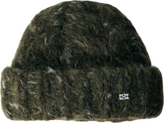 Ganni Bonnet Tricot&eacute; Main XXL - Femme - Accessoires - Vert - Taille: ONE Size
