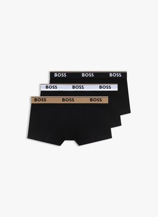 HUGO BOSS Lot de 3 boxers unis en coton m&eacute;lang&eacute;