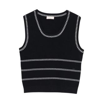 Liu Jo Femme, Tops, Noir, Taille: 42 FR Top en maille