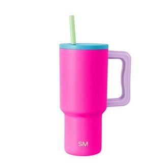Simple Modern Thermobecher mit Strohhalm und Griff | Isolierter Edelstahl-Trinkbecher Eiskaffee-Reisebecher | Geschenke f&uuml;r Frauen und M&auml;nner | Trek | 890ml | 80s M