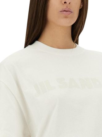 Jil Sander Logo-Embroidered Cotton T-Shirt - White