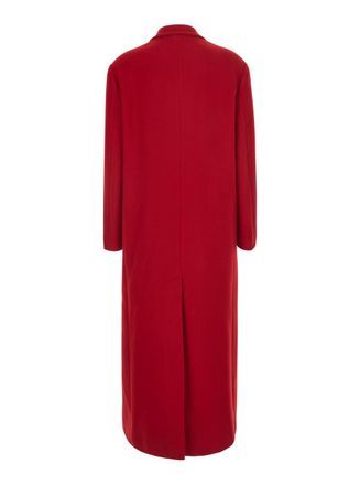 Pinko Womens Coat Double-Breasted Wool Red