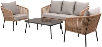 Made In Meubles Made In Meubles - Salon de jardin gris à cordes 5 places Sayen