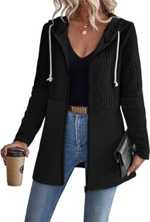 ORANDESIGNE Sweats &agrave; Capuche Femme Sweat-Shirt &agrave; Capuche Zipp&eacute; Hoodie Veste de Sport Manche Longue Manteau Grande Taille Gilet Long Printemps Automne Zip Up Sweat