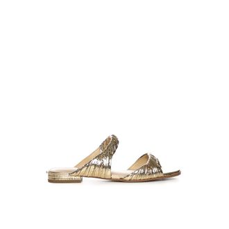 Michael Kors Femme, Chaussures, Jaune, Taille: 36 1/2 EU Kiana Leather Sandal