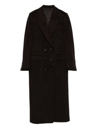 Tom Ford manteau croisé en soie - Marron