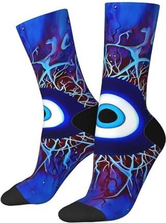 Generic Ornement Grec Mataki Asma De LOEil Maléfique Homme Femme Socquette DÉquipage Chaudes Chaussette De Course Durabilité Chaussettes De Tennis Pour Cyclis