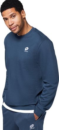 Lotto Basic Sweatshirt Herren Dunkelblau I Baumwolle Pullover ohne Kapuze & mit kleinem Logo I Lässiger, Regular Fit Herren Pullover I Sweatshirts in 3XL