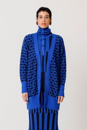 SKFK Damen vegan Strickjacke Dogartze Blau