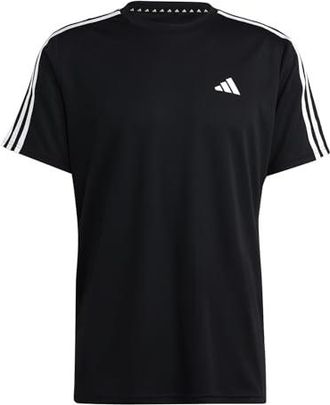 adidas T-shirt dentraînement à manches courtes pour homme - Motif 3 bandes - Pour adulte, Noir/blanc, XXL