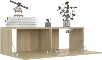 Generic TV Schrank mit 2 Klappt&uuml;ren, TV M&ouml;bel, H&auml;ngeboard, Lowboard, Fernsehschrank, Fernsehtisch, Sideboard, Holzwerkstoff(Wei&szlig; 80x30x30cm) (100x30x30cm)