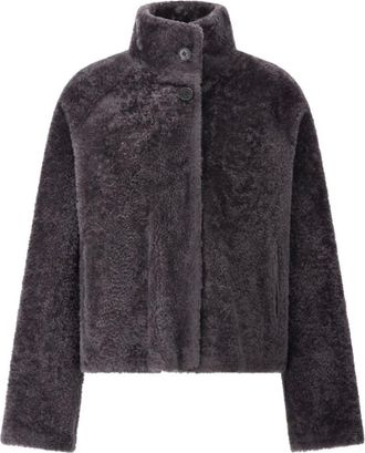 Arma Femme, Vestes, Gris, Taille: 38 FR Veste Teddy Réversible en Cuir