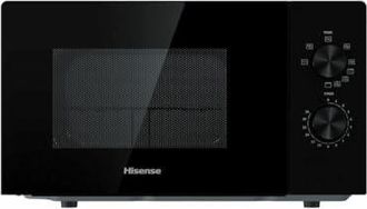 Hisense H20MOBP1G Mikrowelle mit Grill, Kapazität 20 l, 700 W Leistung, 900 W mit Grill, 5 Stufen, Timer 30 min, Auftaumodus, Schütze, schwarzes Finish
