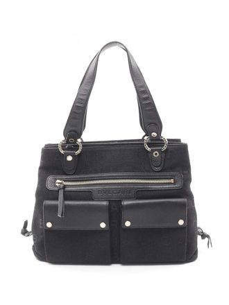 Bulgari 2010-2025 Schultertasche aus Canvas und Leder - Schwarz