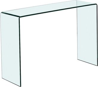 Vente-Unique Console en verre tremp&eacute; courb&eacute; - Transparent - ALONZO