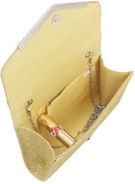 Kesyoo Sac de soir&eacute;e pour femme type Clutch Couleur claire Cha&icirc;ne m&eacute;tallique Taille moyenne Sac &agrave; main &eacute;l&eacute;gant pour mariages et f&ecirc;tes pour invit&eacute;s Accessoire