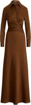 Ralph Lauren Woven-Slim-Robes - Femme - Robes - Brun - Taille: 36 FR