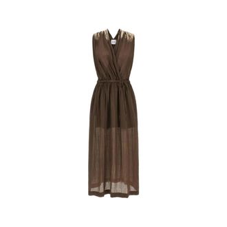 Nude Kleid in voller L&auml;nge - - Dresses - Damen - Braun - XS