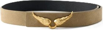 Zadig&Voltaire Femme, Accessoires, Beige, Taille: M Rock Reversible 30Mm Suede Belt