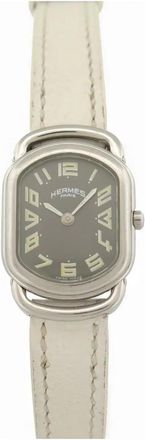 Herm&egrave;s Uhr - HERMES RALLYE RA1.210 QUARZ UHR 20 X 25 MM AUS PAL - Gr. unisize - in Silber - f&uuml;r Damen