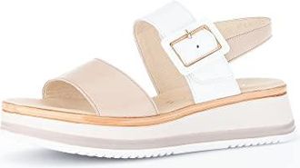 Gabor Sandales compensées pour femme, sandales pour femmes, largeur supplémentaire modérée (G), Rose blanc 58, 38 EU