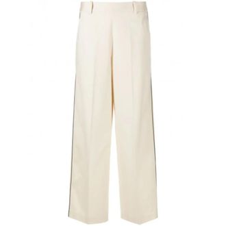 Circolo 1901 Pantal&oacute;n Ancho Raya Lateral - - Trousers - Damen - Beige - XL