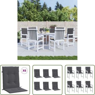 vidaXL Niedriglehner - Gartenstuhlauflagen f&uuml;r Niedriglehner 6 Stk. Anthrazit