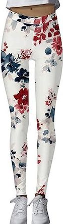 Generic Legging de sport 2026 pour femme - Style d&eacute;contract&eacute; - Taille haute - Pantalon de yoga imprim&eacute;, blanc, L